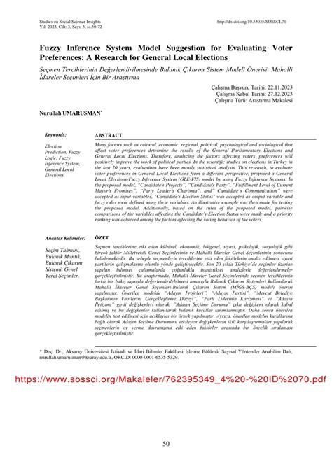 pdf fuzzy inference system model suggestion for evaluating voter