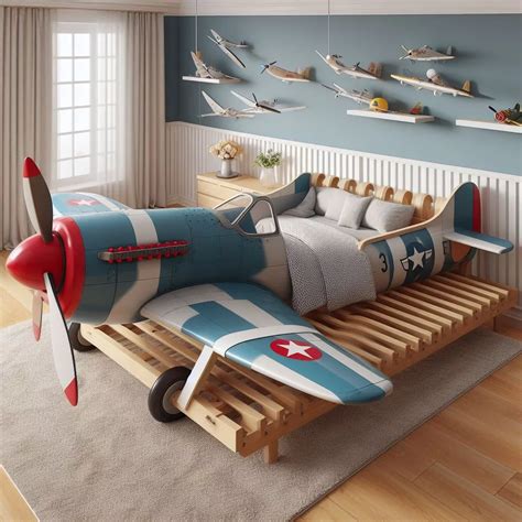 Elevate Your Bedroom With The Classic Fighter Airplane Shaped Bed