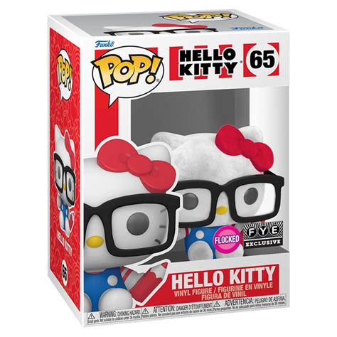 Funko Pop Hello Kitty 65 Hello Kitty Hipster Nerd With Glasses Exclusive Flocked