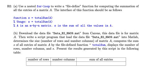 Solved B2 A Use A Nested For Loop To Write A