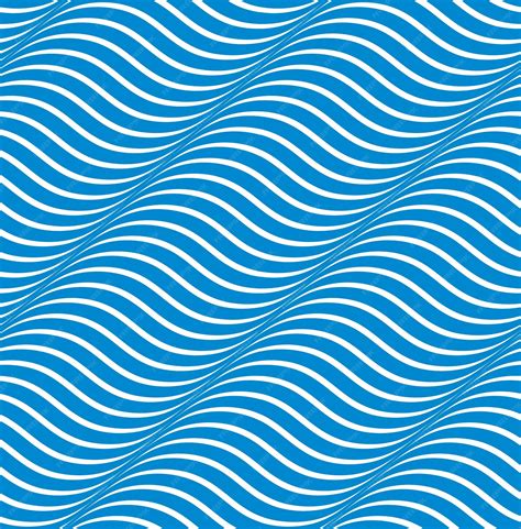 Premium Vector Waves Seamless Pattern Vector Water Runny Curve Lines