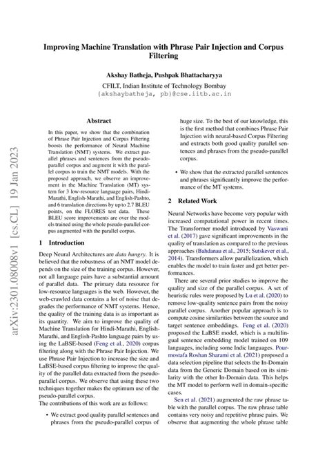 improving machine translation with phrase pair injection and corpus