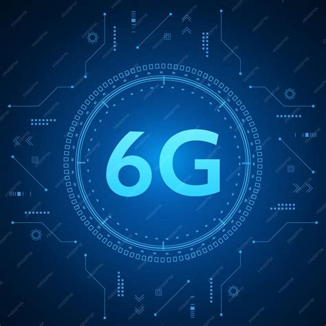 기술의 개념 6g 모바일 네트워크 차세대 통신 고속 프리미엄 벡터
