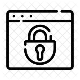 Web Browser Lock Icon Download In Line Style