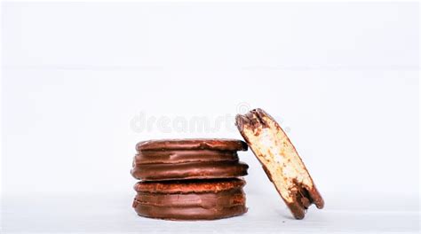 Stack Of Chocolate Cookies On The Table Dessert Of Chocolate Cookies