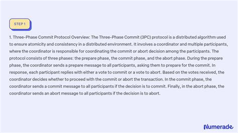 Give Full Details Of The Three Phase Commit Protocol In A Distributed