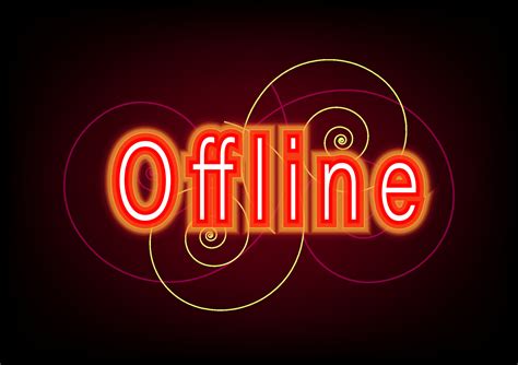 Offline Neon Sign Text Led Light Digital Networking Electric Letters Abstract Background