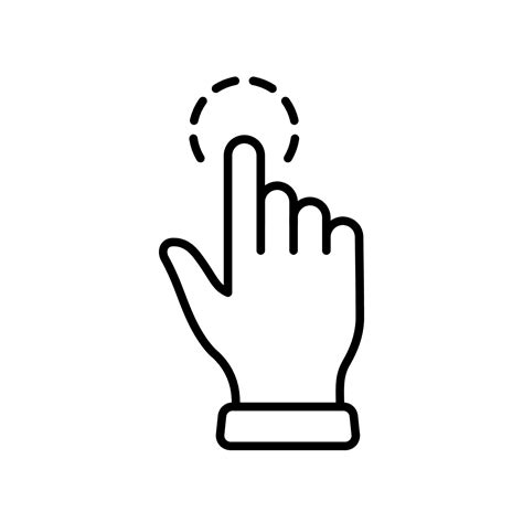 touch gesture of computer mouse pointer finger black line icon cursor