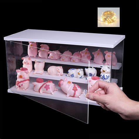 Mua 3 Tier Clear Acrylic Display Case Stand Assemble Countertop Box Storage Cube Organizer