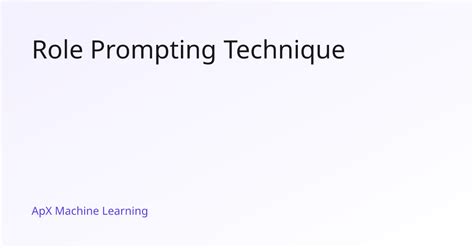 Role Prompting Technique