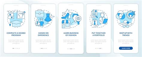 Premium Vector Becoming Fashion Designer Blue Onboarding Mobile App Screen