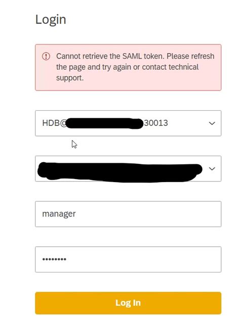 Sap B1 Web Client Cannot Retrieve The Saml Token Sap Community