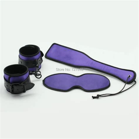 Aliexpress Com Buy Smpade Bondage 3 In 1 Satin Sex Restraint Kit Hand Cuffs Paddle Blindfold
