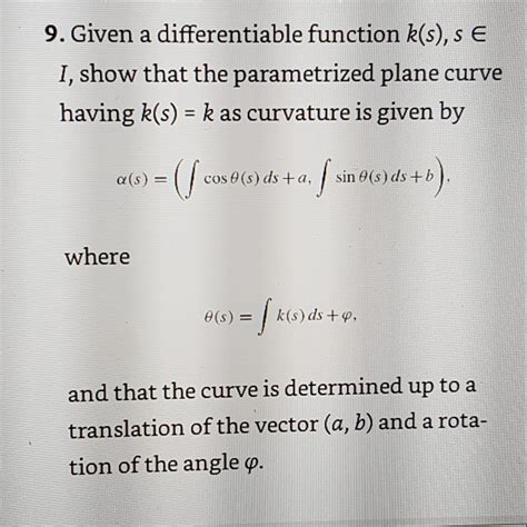 solved 9 given a differentiable function k s s e i show