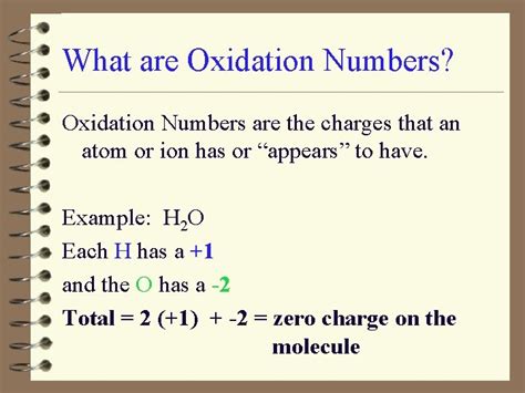 POWER POINT PRESENTATION ON OXIDATION NUMBERS Redox Chemistry