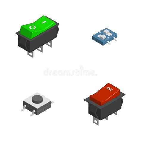 Simple Set Of Switch Buttons Set Of On Off Switch Stock Vector