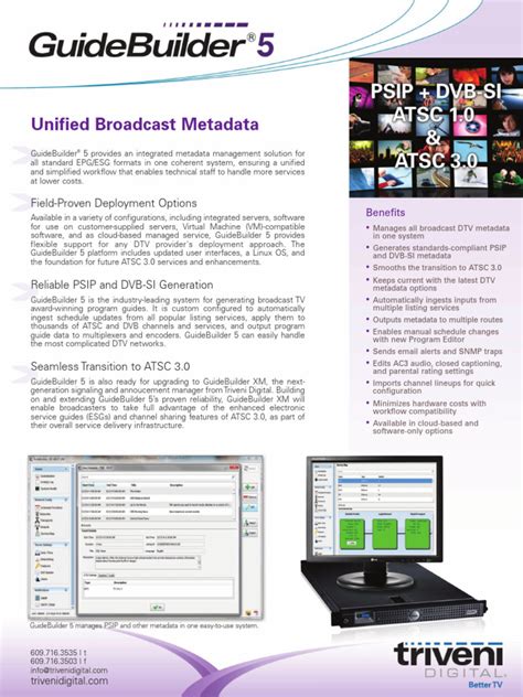 Guidebuilder Broadcast Metadata System Pdf Metadata Digital Television