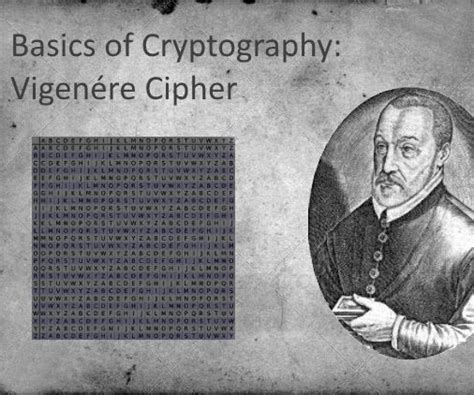 Basics of Cryptography Vigenére Cipher 5 Steps Instructables