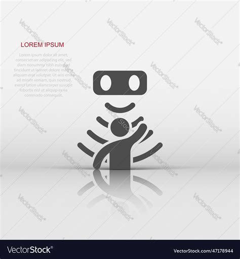 Motion Sensor Icon In Flat Style Waves Royalty Free Vector