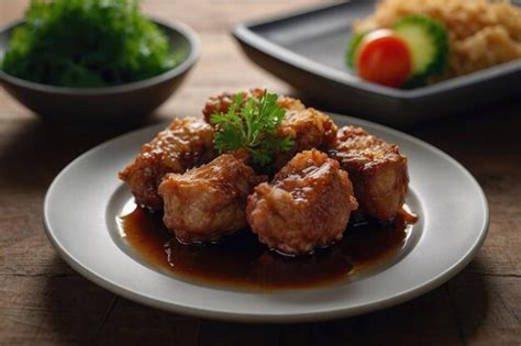 Premium Photo Gourmet Glazed Pork Belly Dish