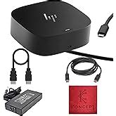 Amazon.com: 26D32AA#ABL HP Docking Station for Laptop Dual Monitor and Charging Bundle - HP USB ...