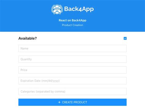 parse data types in a react component back4app backend