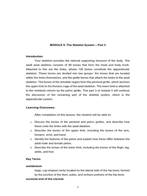 Module 53 The Skeletal System Part 3 Pdf
