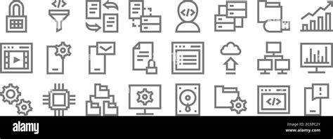 Development Line Icons Linear Set Quality Vector Line Set Such As Smartphone Folder Monitor