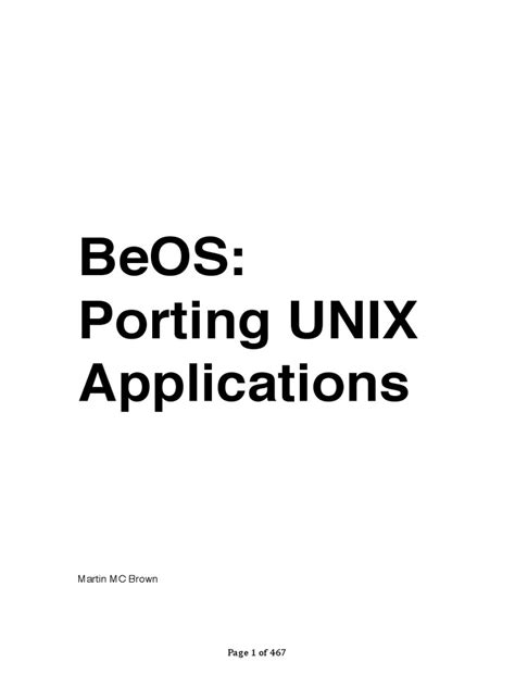 beos porting unix applications pdf operating system library