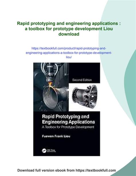 Rapid Prototyping And Engineering Applications A Toolbox For Prototype Development Liou Pdf