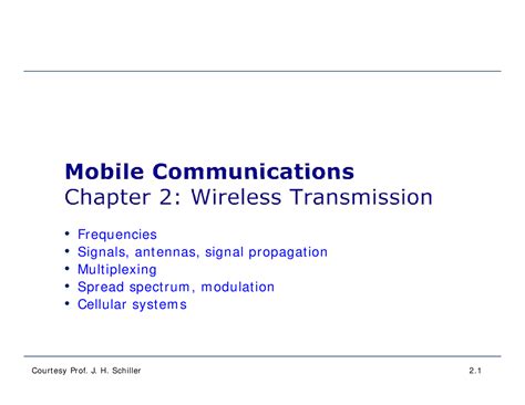 Wireless Cellular Systems Systems For Moble Communication Lecture