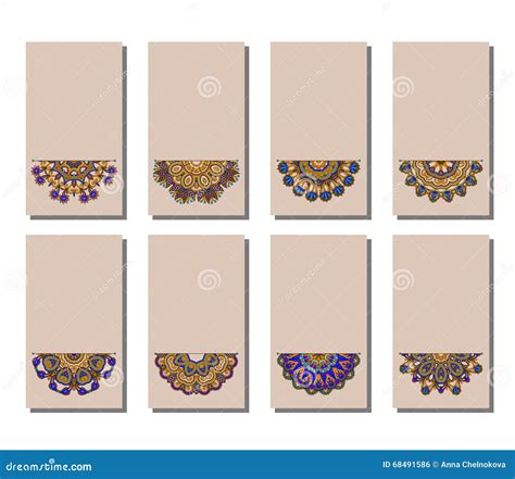 Vector Set Of Greeting Or Invitation Cards Stock Vector Illustration