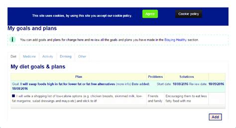 Screenshot Of Goal Setting Exercise Download Scientific Diagram