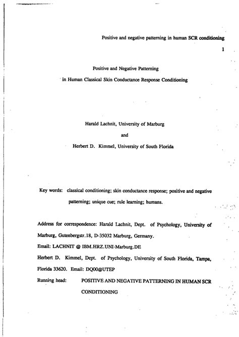 Pdf Positive And Negative Patterning In Human Classical Skin