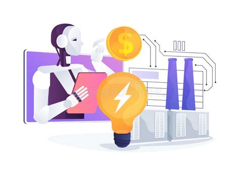 Ai Backed Energy Pricing Abstract Concept Vector Illustration Stock