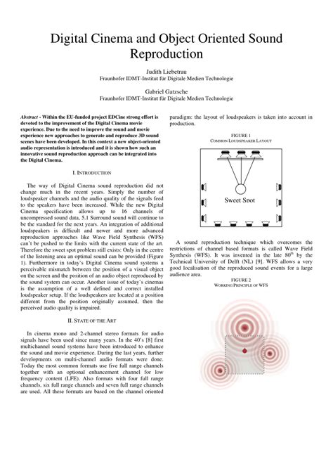 pdf digital cinema and object oriented sound reproduction