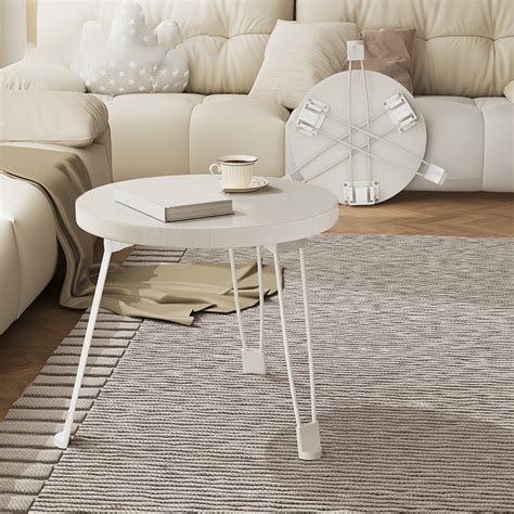 Mlkoz Home Supplies Foldable Small Table Movable Small Round Table Foldable Small Coffee Table