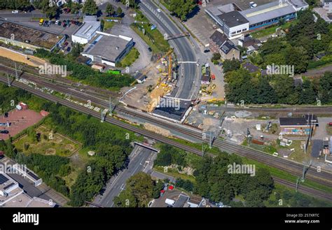 Aerial View Tunnel And Road Construction Work On The Willy Brandt Straße Federal Highway B8 And