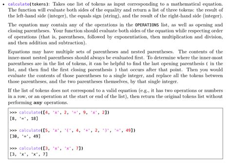 Solved Python Calculatetokens Takes One List Of Tokens