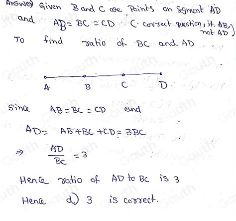 Solved 8 B And C Are Points On Segment Ad Such That Adbccd What