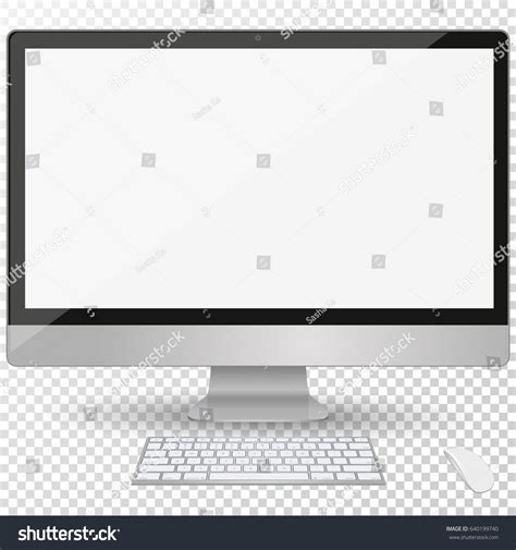 Vector Monitor Keyboard Computer Mouse Isolated Stock Vector Royalty Free 640199740