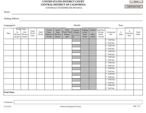 Form I 2 Download Fillable Pdf Or Fill Online Contract Interpreter Invoice California