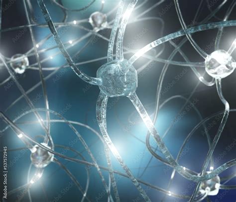Neuron Neuron Transmits A Signal Nerve Node Neural Network 3d