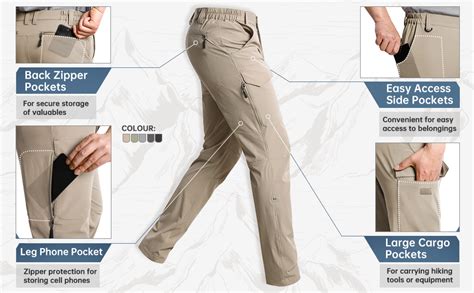 Cycorld Pantalones De Senderismo Para Hombre Ligeros Resistentes Al Agua De