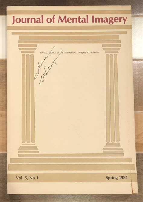 Journal Of Mental Imagery Volume 5 No 1 Spring 1981 By Hilgard