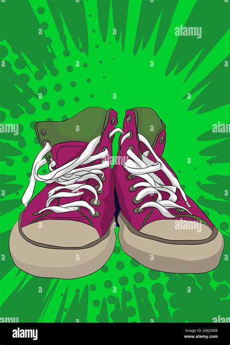 Cartoon Shoe Comic Book Sports Clothing Retro Vector Comics Pop Art