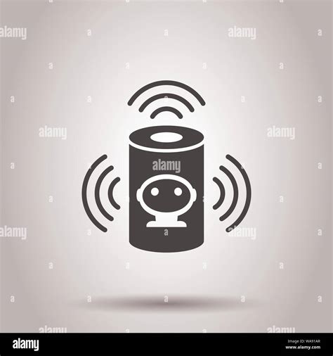 Voice Assistant Icon In Flat Style Smart Home Assist Vector Illustration On Isolated Background