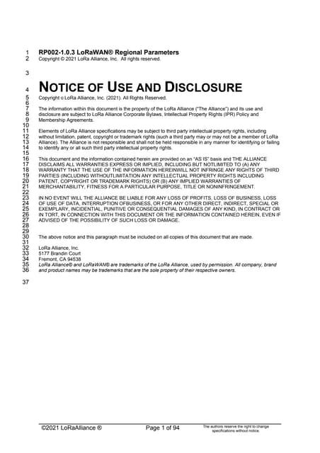 Lorawan 2021 Final Pdf Notice Of Use And Pdf