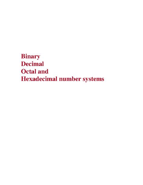 computer number systems and conversion of computer number systems