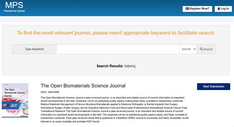 The Open Biomaterials Science Journal Bentham Manuscript Processing System